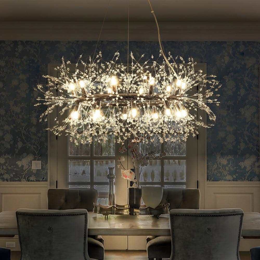 EDISLIVE Calzada Decor 20-Light Chrome Dandelion Firework Chandelier ...