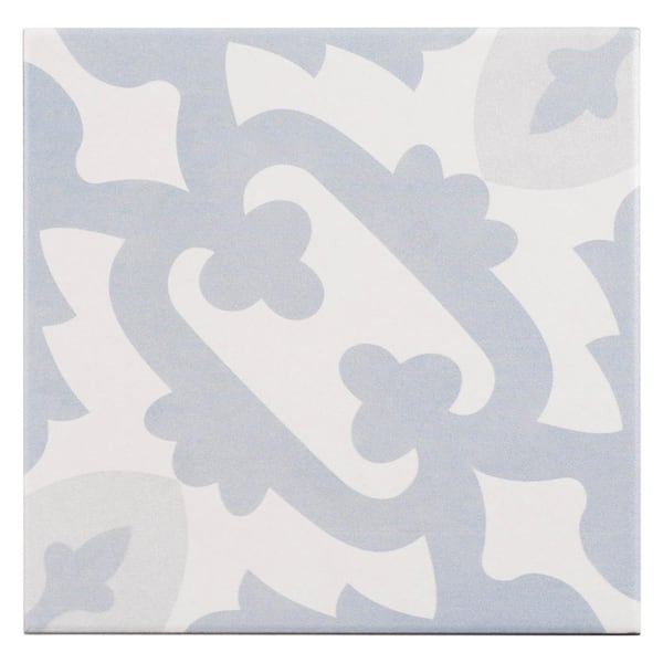 ANDOVA Istanelle Square 7.88 in. x 7.88 in. Matte Turiya Blue Porcelain ...