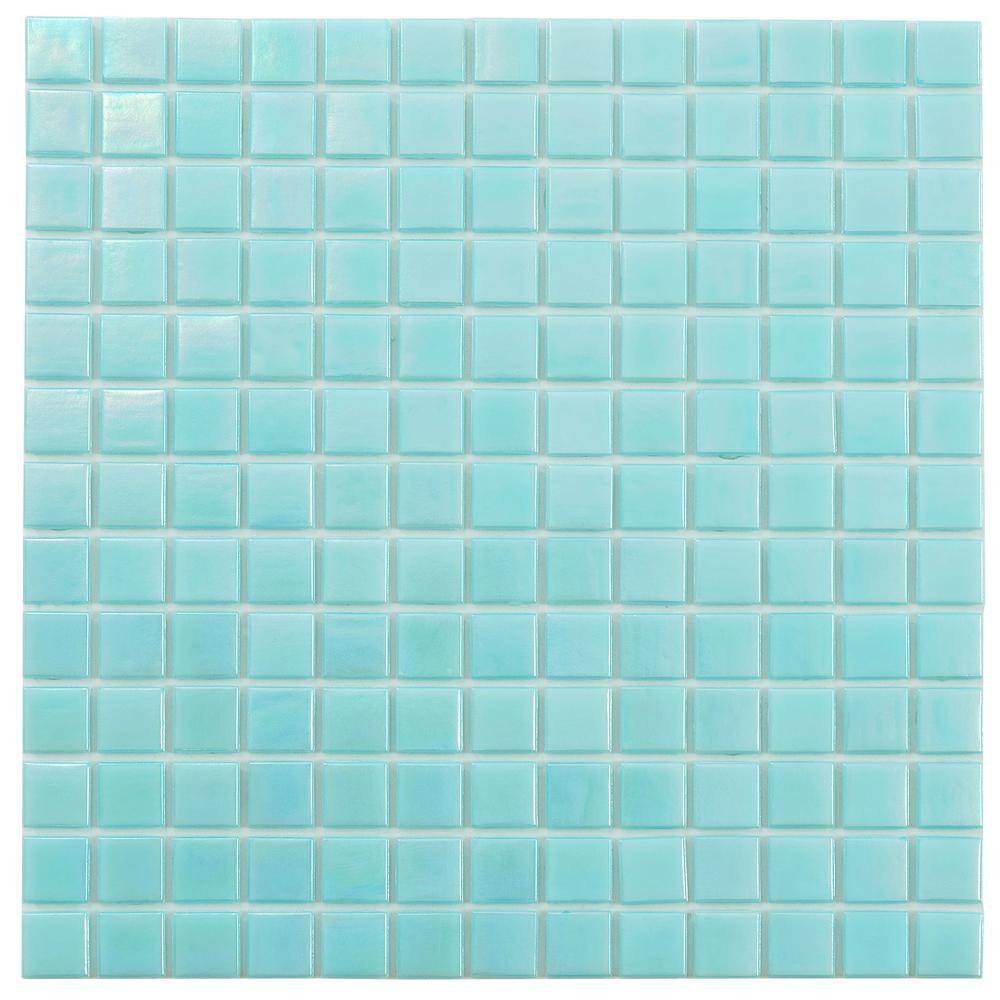 Apollo Tile Nacreous 4" x 6" Glossy Sky Blue Glass Mosaic Uniform ...