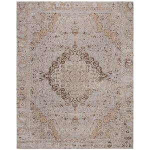 SAFAVIEH Classic Vintage Taupe 6 ft. x 9 ft. Floral Area Rug CLV110E-6 ...