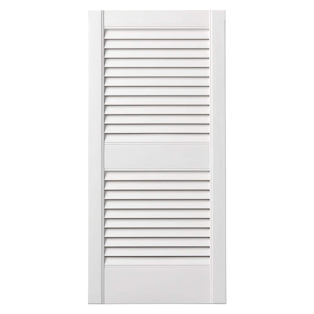 Ply Gem 15 in. x 25 in. Open Louvered Polypropylene Shutters Pair in ...