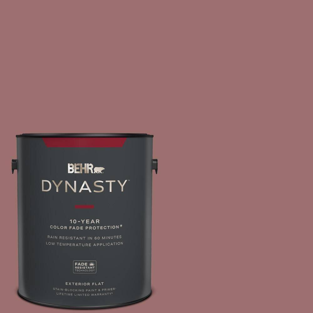 BEHR DYNASTY 1 gal. #150F-5 Mulled Wine Flat Exterior Stain-Blocking ...