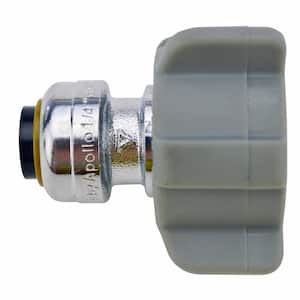 Tectite 1/4 in. (3/8 in. ) Chrome Plated Brass Push-To-Connect x 1/2 in ...