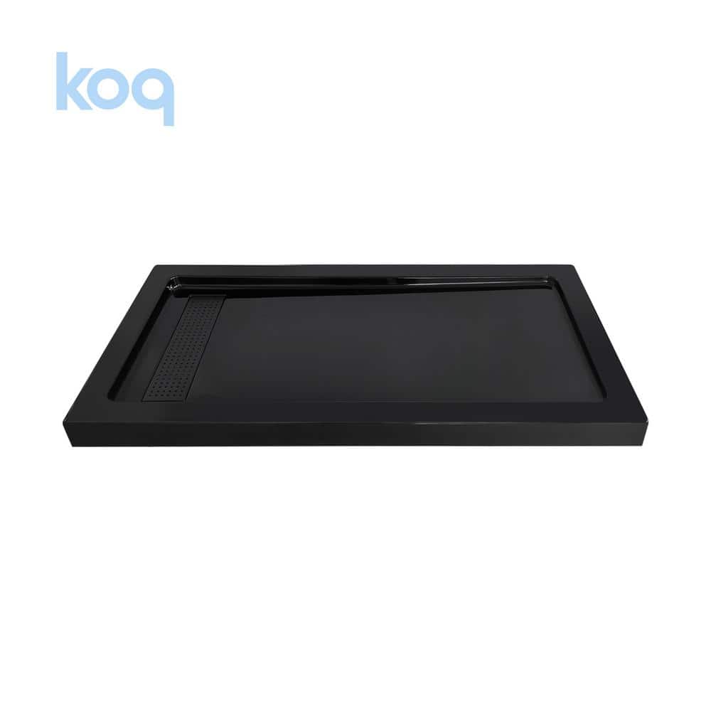 KOQ Sonnet 60 in. L x 32 in. W x 2 1/2 in. H Acrylic Alcove Shower Pan ...