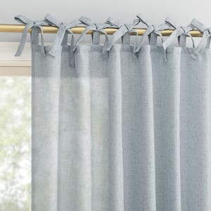 Sun Zero Sarro Washed Cotton Storm Blue Cotton 52 in. W x 84 in. L Tab ...