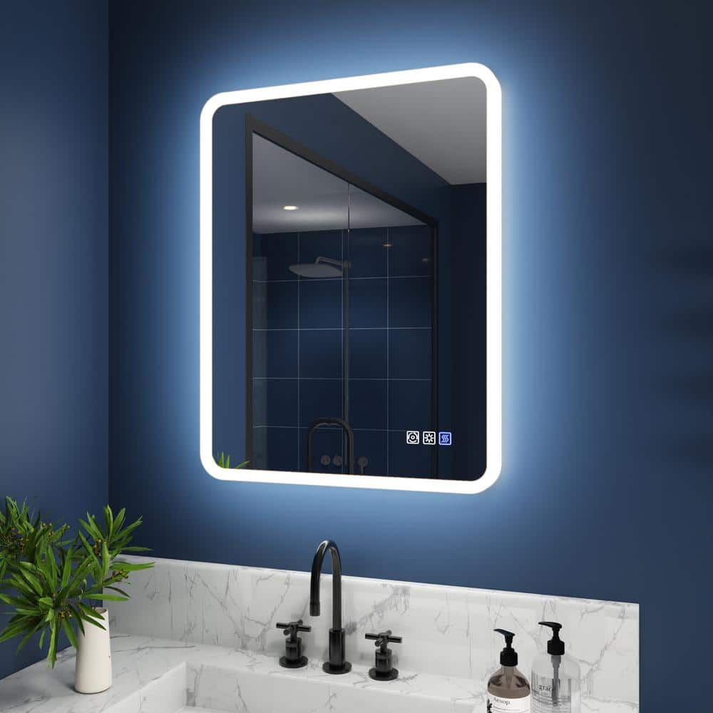 Wynnt 28 in. W x 36 in. H Rectangular Framed Wall LED Bathroom Vanity ...