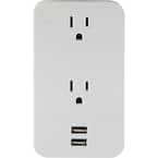 GE 6-Outlet Grounded Outlet Tap with Adapter Spaced Outlets (2-Pack) 40222