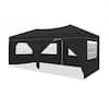 Sudzendf 10 ft. x 20 ft. Black Pop Up Canopy Outdoor Portable Folding ...