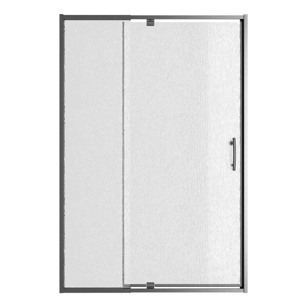 AVAXA 44-48 in. W x 71 in. H Pivot Swing Framed Shower Door in Matte ...