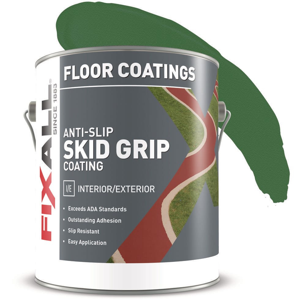 FIXALL Skid Grip Anti-Slip Floor Coating, 1 Gallon, Emerald, Slip ...