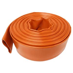 HYDROMAXX 3 in. x 100 ft. Heavy Duty 6 Bar Orange Lay Flat Flexible PVC ...