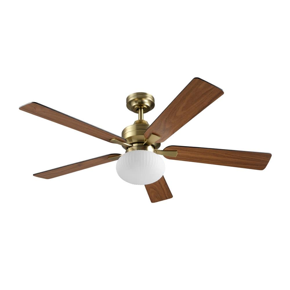 Globe Electric Victoria 52 in. Indoor Brass Ceiling Fan Integrated LED ...