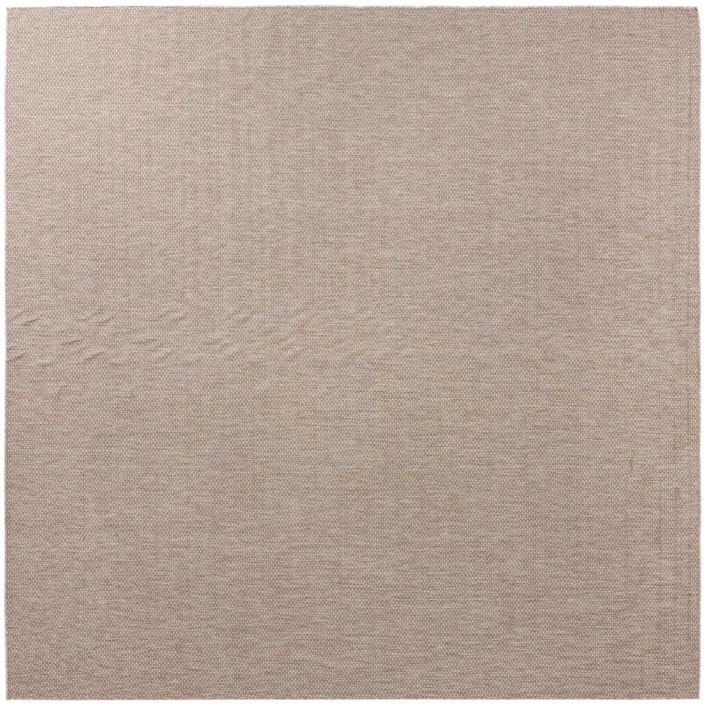 Unique Loom Outdoor Solid Beige 13 ft. x 13 ft. Indoor/Outdoor Area Rug ...