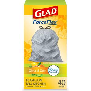 Glad 13 gallon trash bags store