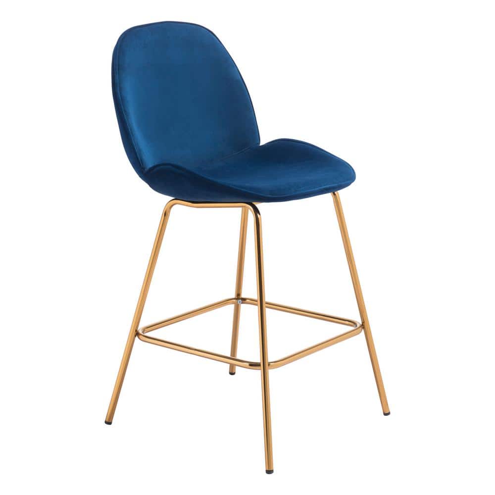 Siena 40.6 in. Dark Blue Counter Chair (Set of 2) 101224 - The Home Depot