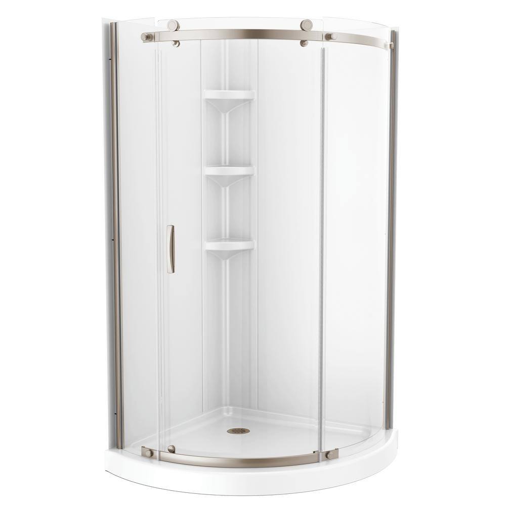Delta Classic 38 in. L x 38 in. W x 70.63 in. H Corner Shower Stall/Kit ...
