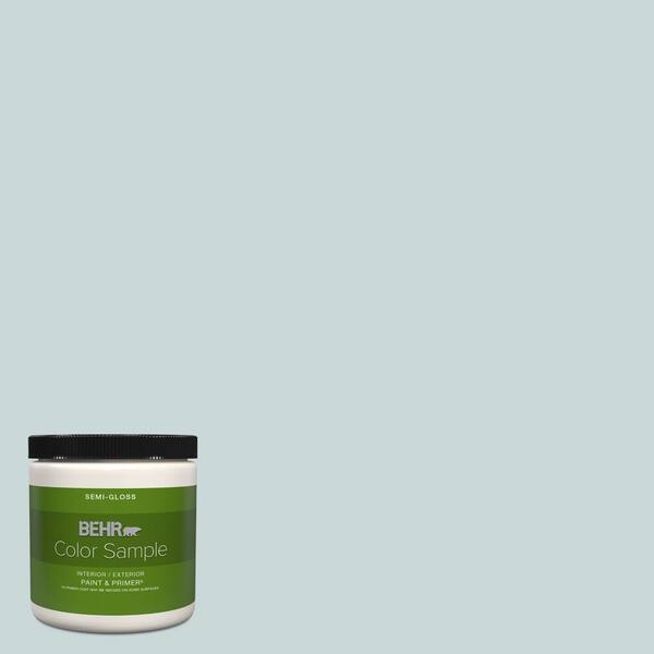 BEHR PREMIUM PLUS 8 oz. #PPU13-16 Offshore Mist Semi-Gloss Interior ...