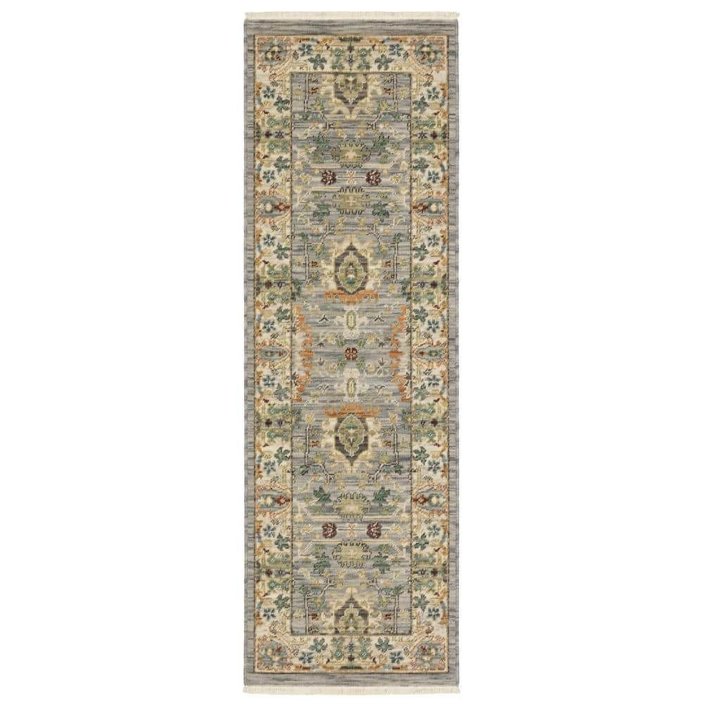 AVERLEY HOME Lavista Gray/Multi-Colored 2 ft. x 6 ft. Traditional ...