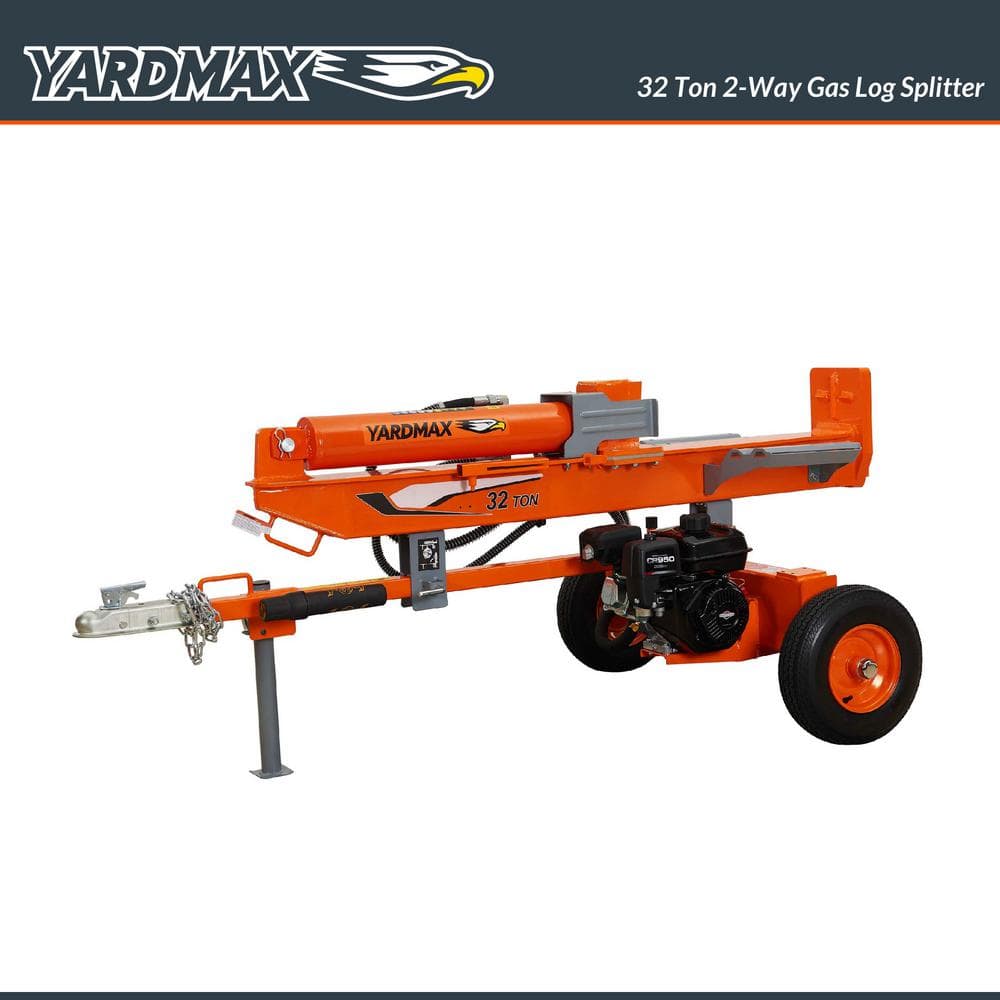 YARDMAX 32-Ton 208 cc Gas 2-Way Full Beam Briggs Stratton Engine CR950 Log Splitter YU3266 - The ...