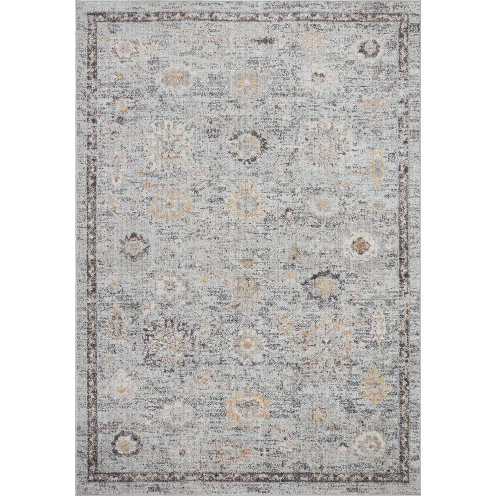 Loloi Monroe Sky/Gold 5 ft. 3 in. x 7 ft. 9 in. Shabby Chic Area Rug ...