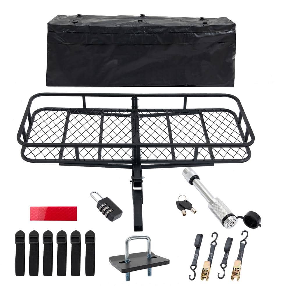 Tunearary 5 ft L x 2 ft W x 0.5 ft H Black Metal Folding Transport ...