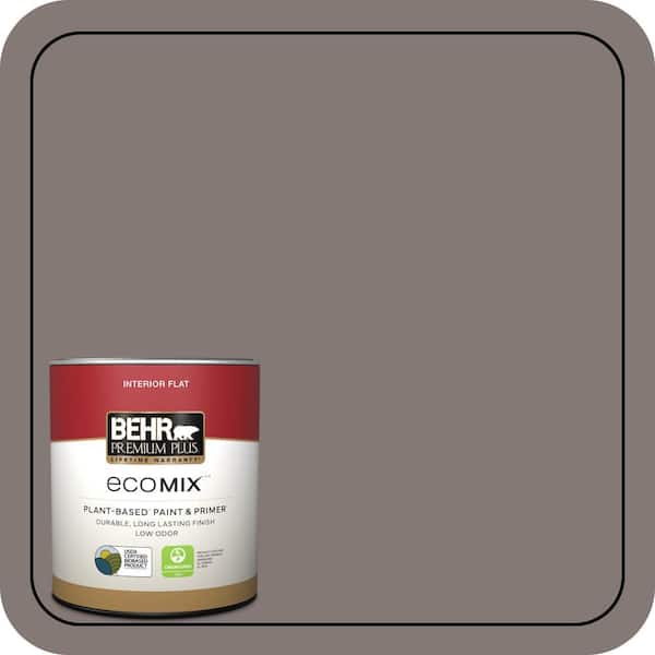 BEHR PREMIUM PLUS 1 qt. #N140-5 Complex Gray Flat EcoMix Plant-Based ...