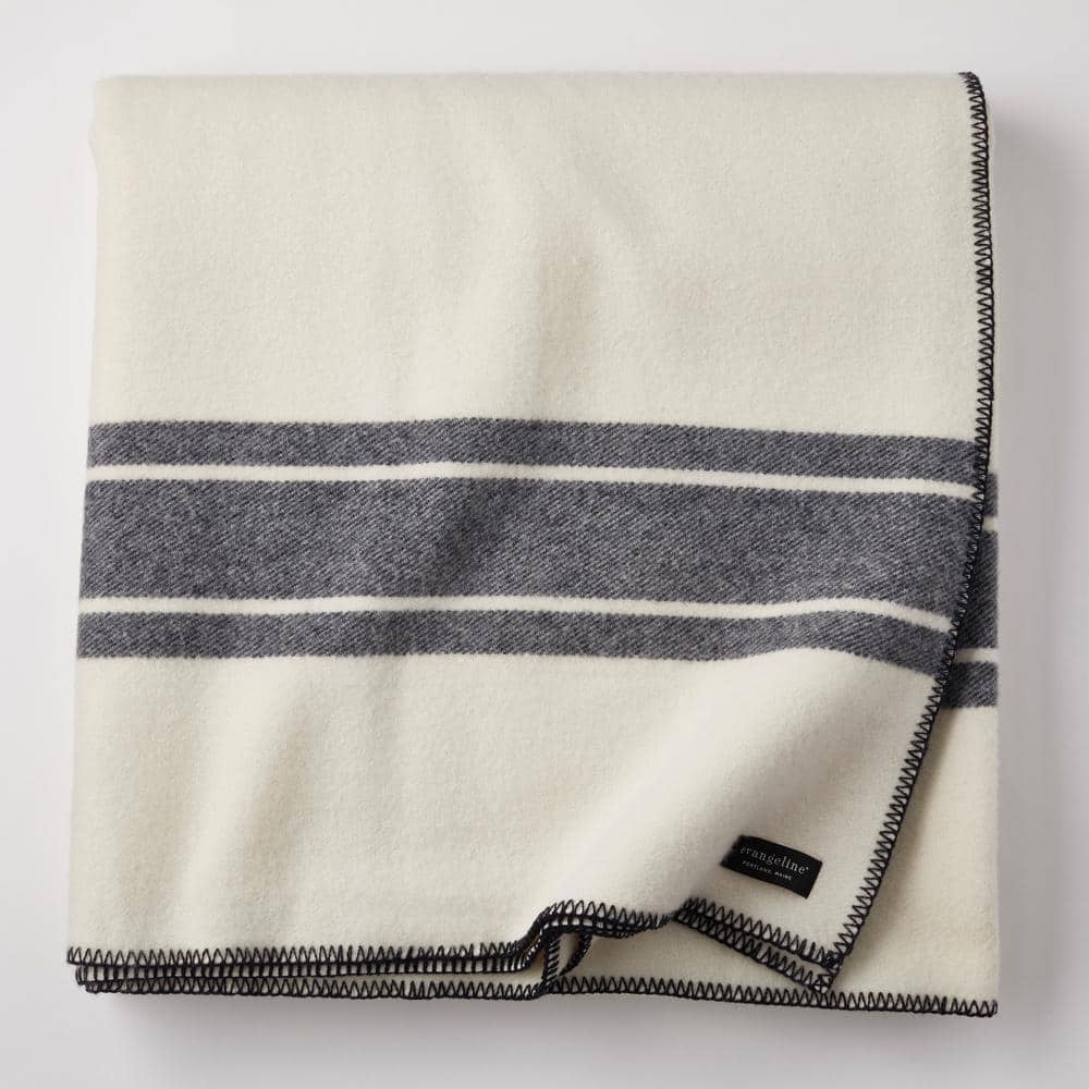 The Company Store A-Frame Merino Midnight Blue Wool King Blanket 85025 ...