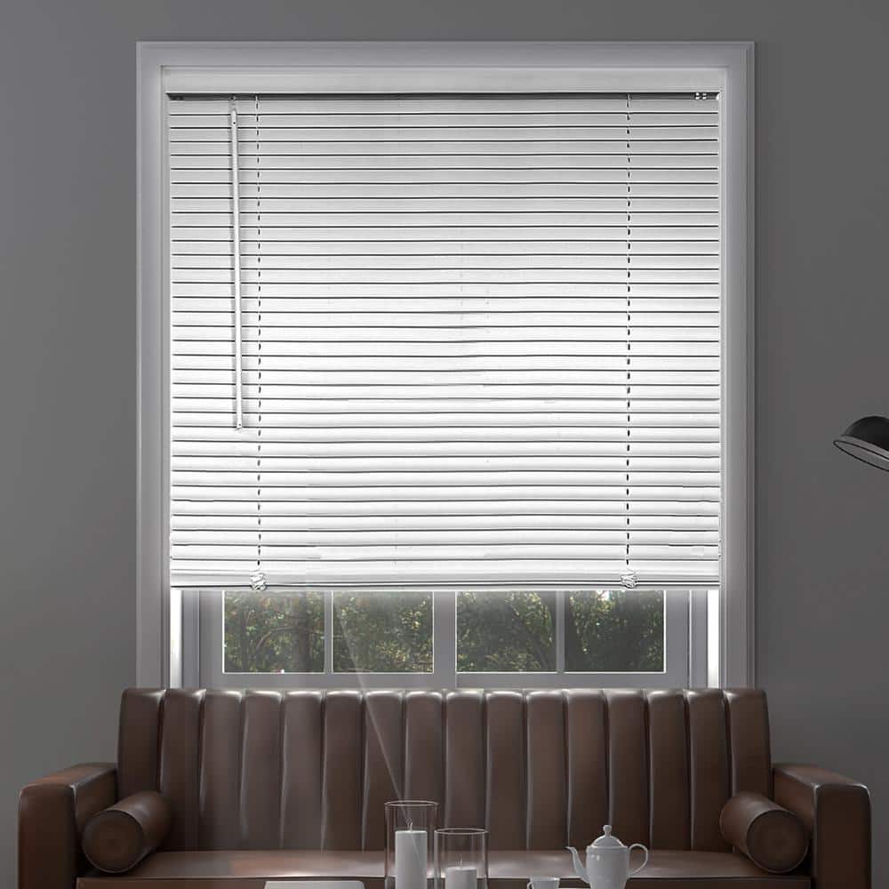 Chicology White Cordless Blackout Vinyl Mini Blind with 1 in. Slats ...