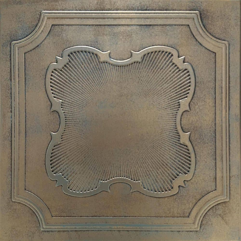 A La Maison Ceilings Coronado Aged Copper 1.6 ft. x 1.6 ft. Decorative ...
