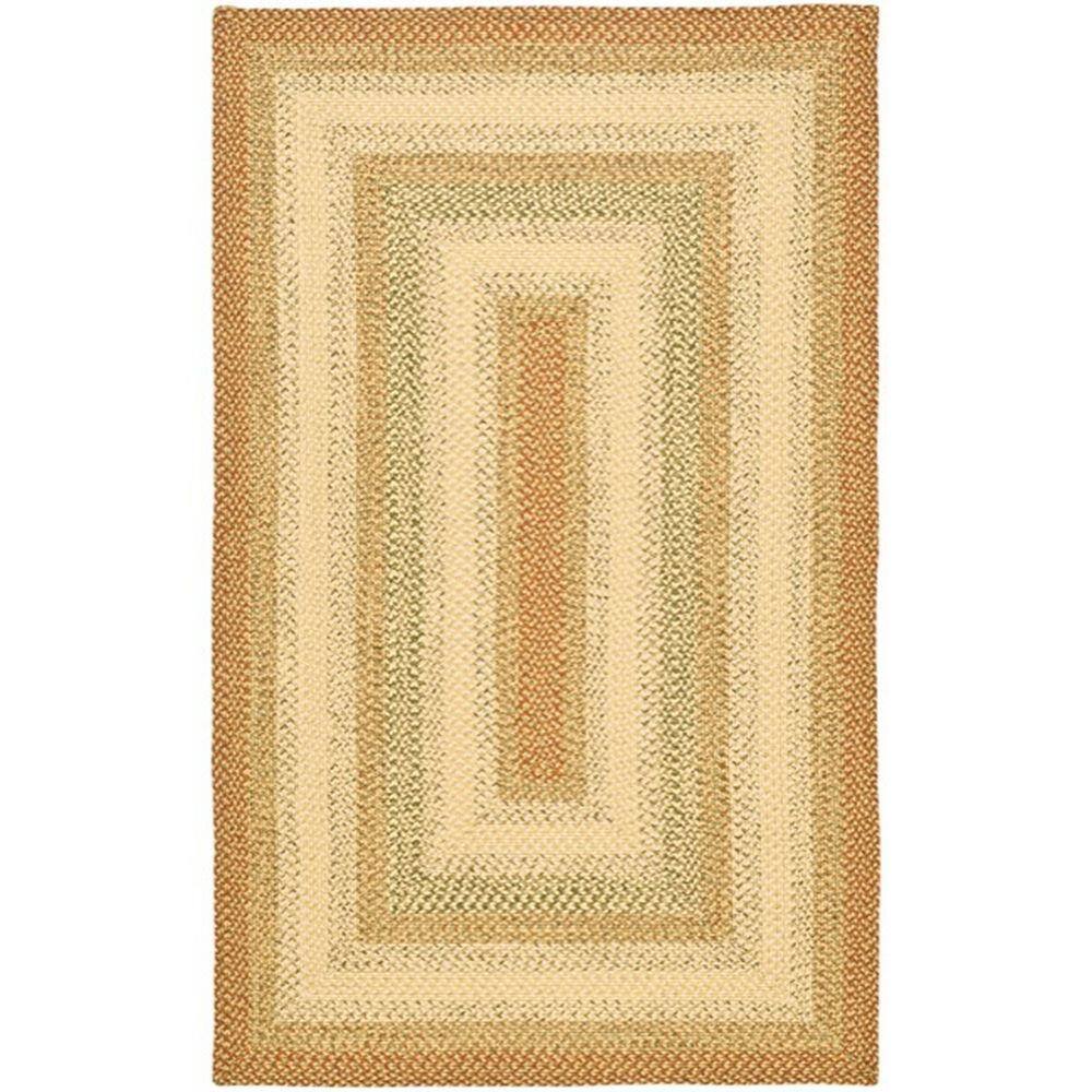 SAFAVIEH Braided Rust/Multi Doormat 2 ft. x 3 ft. Border Area Rug ...