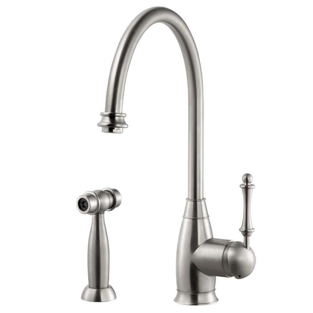 HOUZER Charlotte Traditional Single-Handle Standard Kitchen Faucet with ...