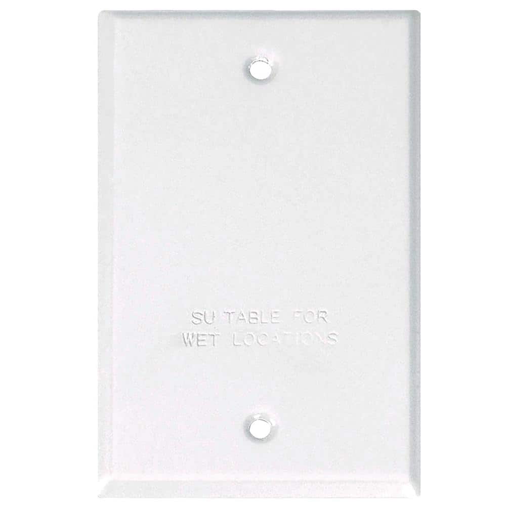 Commercial Electric 1-Gang Metal Weatherproof Blank Electrical Outlet ...