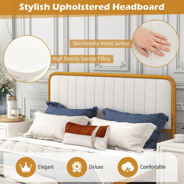 Gold velvet headboard store