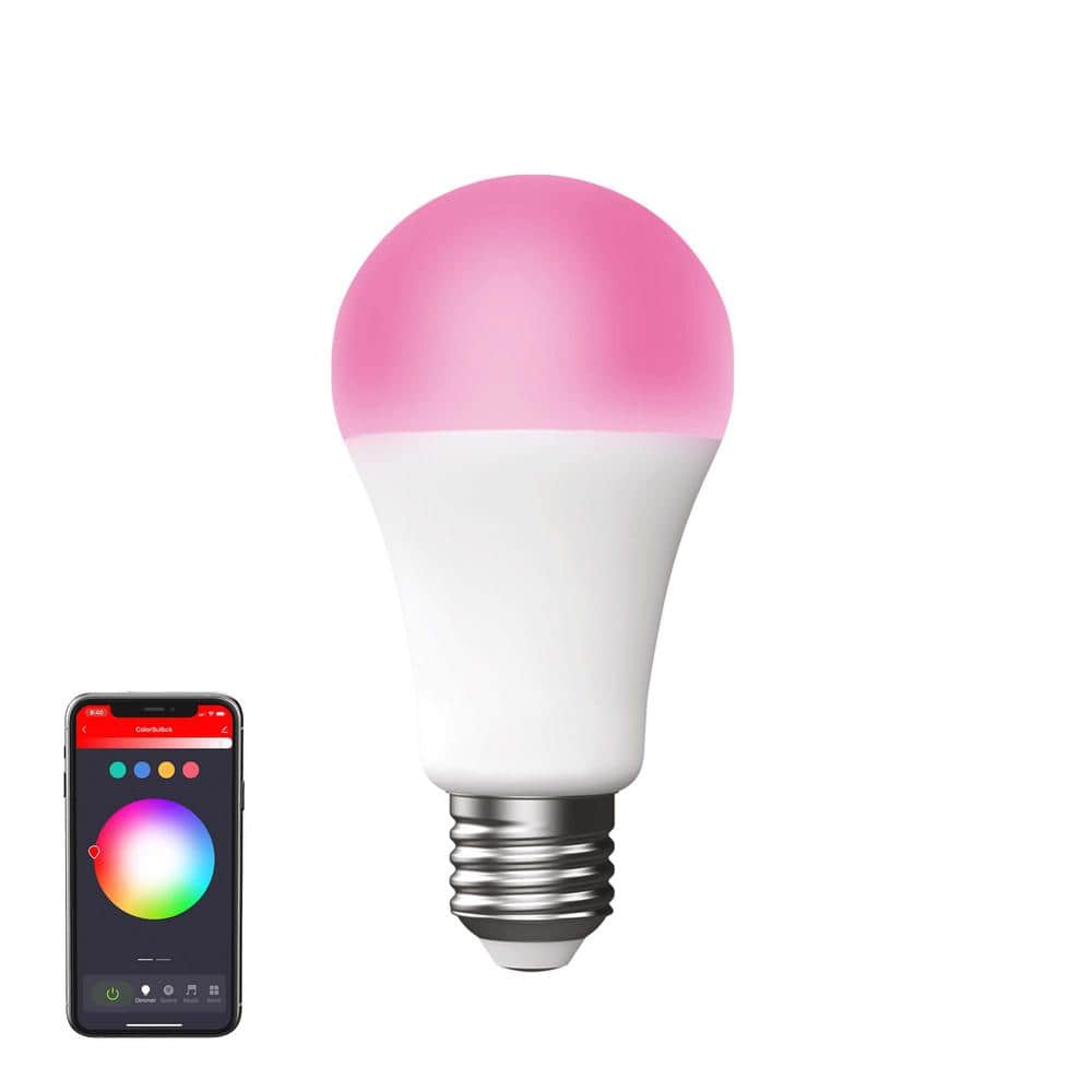Tzumi 75 Watt Equivalent Smart Type A Dimmable Wifi Enabled LED Light Bulb Multi Color 1 bulb 8188HD The Home Depot