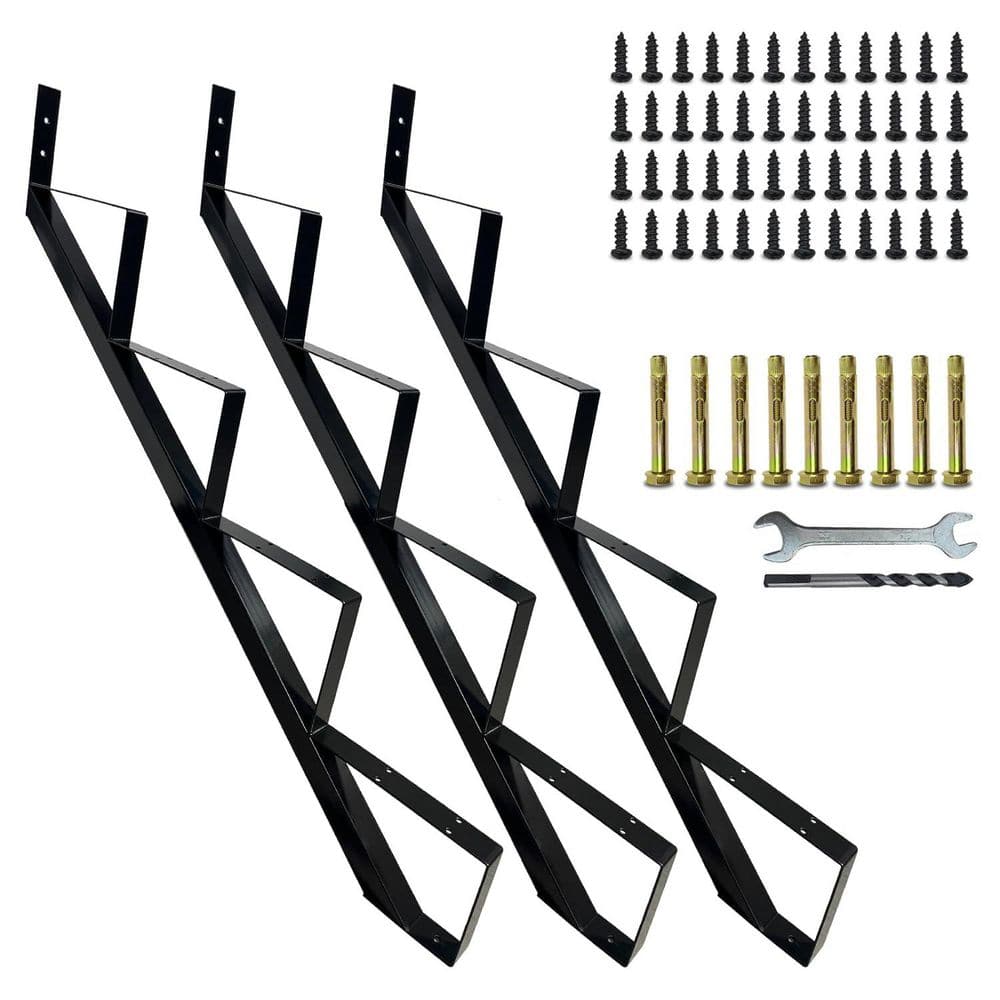 Afoxsos 57in Metal Stair Step Stringers 4 Step Steel Riser for 34.7 in ...