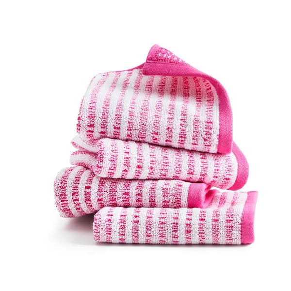 TOWN & COUNTRY LIVING Striped Reversible Terry Organic Cotton Pink 13 ...