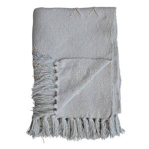 Storied Home Multicolor Light Blue Throw Blanket with Fringe Moroccan ...