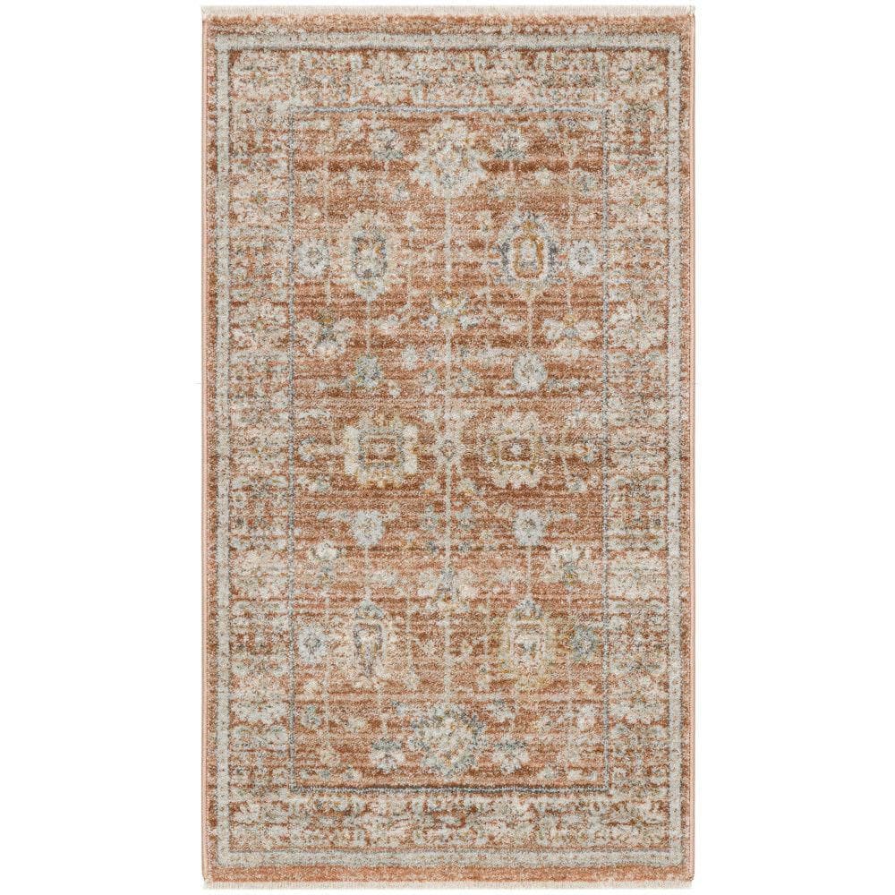 Nourison Oases Terracotta 3 ft. x 5 ft. Distressed Traditional Area Rug ...