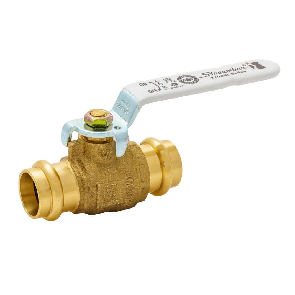 Mueller Streamline 3/4 in. Brass Press x Press Ball Valve 117-724HPV ...