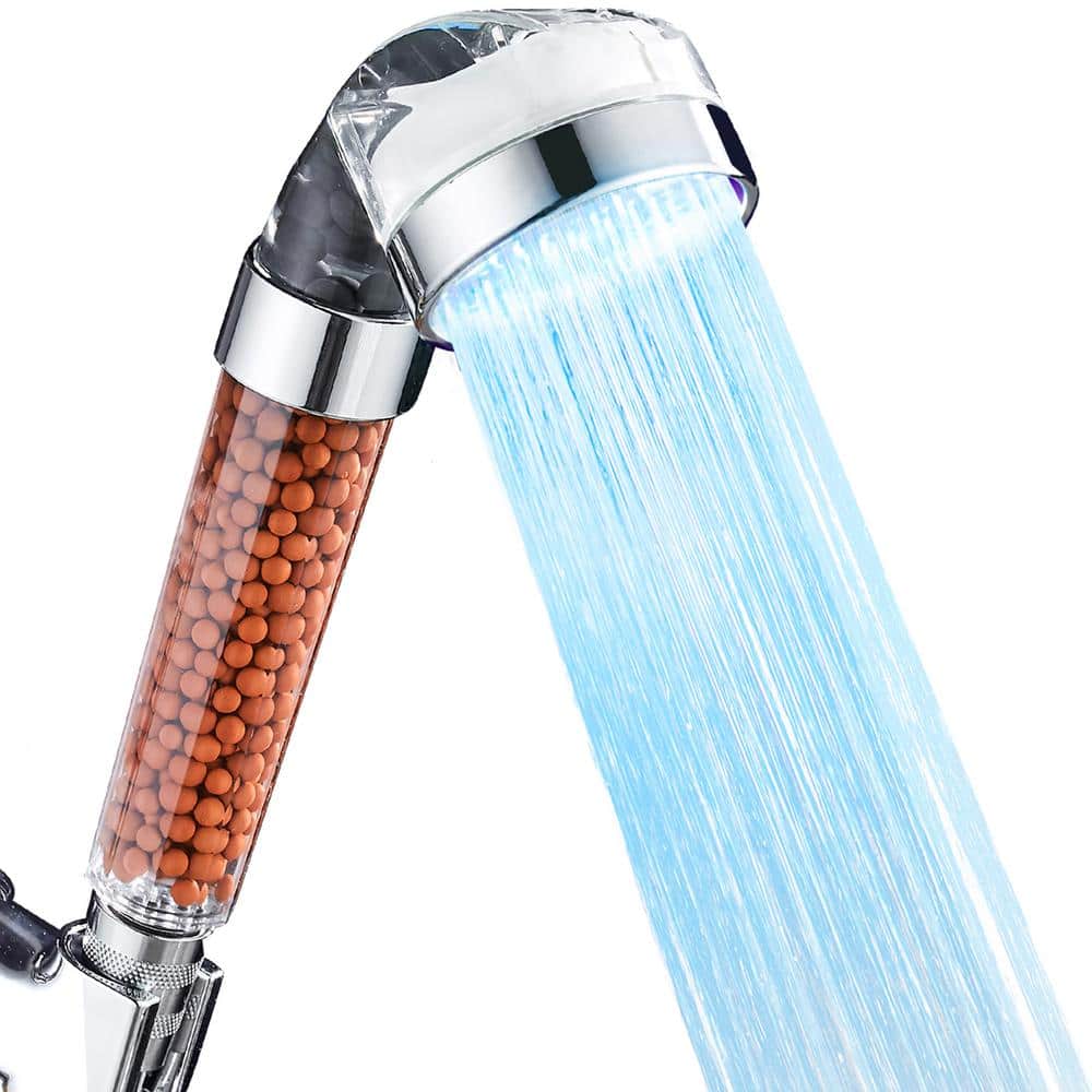 cobbe 2.7 in. 1-Spray Pattern Wall Mount LED Handheld Shower Head 1.8 ...