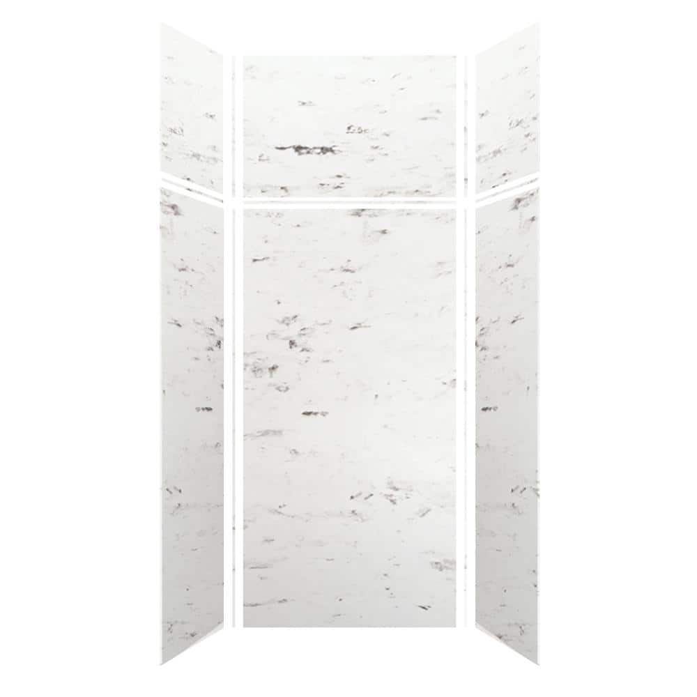 Transolid 36 in. W x 96 in. H x 36 in. D 6-Piece Glue to Wall Alcove ...