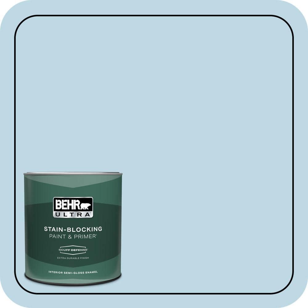 BEHR ULTRA 1 qt. #M500-1 Tinted Ice Extra Durable Semi-Gloss Enamel ...