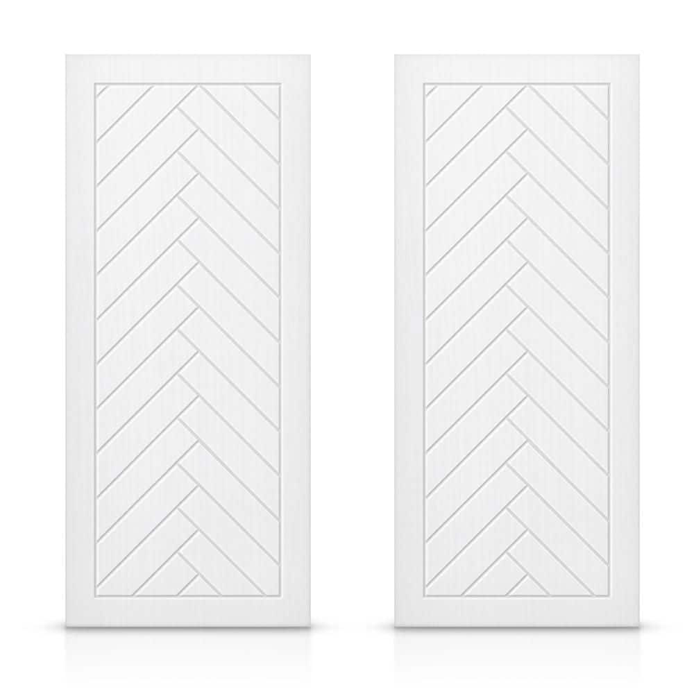CALHOME 60 in. x 80 in. Hollow Core White Painted Composite MDF ...