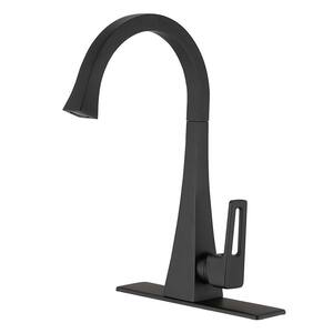 VIGO Cass Industrial 14 in. H Single Handle Kitchen Bar Faucet in Matte ...
