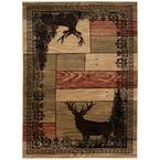 Mayberry Rug American Destination Multi-Color Woodgrain Multi Lodge 5 ...