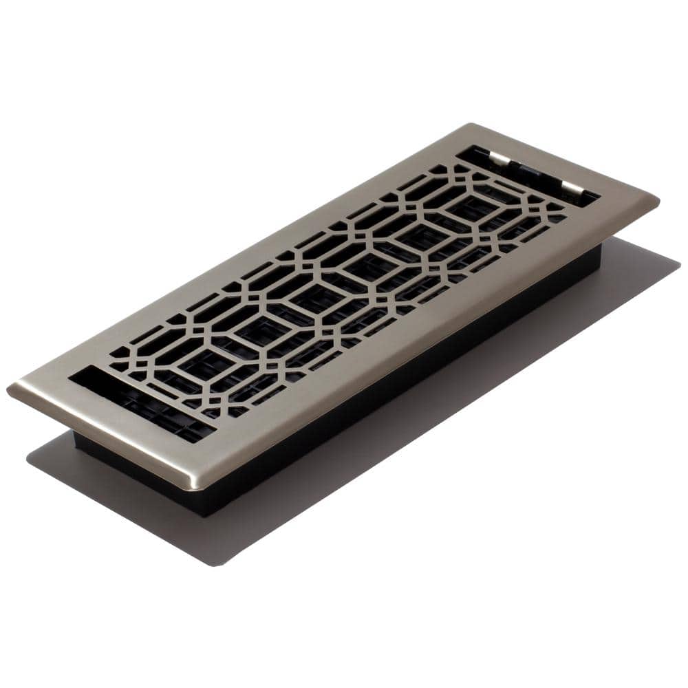 Decor Grates 4 in. x 12 in. New Gothic Floor Register, Plated Nickel ...