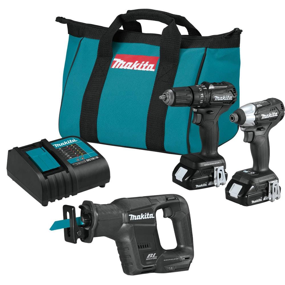 Makita 18-Volt LXT Lithium-Ion Sub-Compact Brushless Cordless 2-piece Combo Kit (Driver-Drill ...