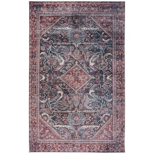 SAFAVIEH Tuscon Dark Green/Rust 8 ft. x 10 ft. Machine Washable ...