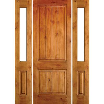 Krosswood Doors 64 in. x 96 in. Rustic Knotty Alder Square Top VG ...