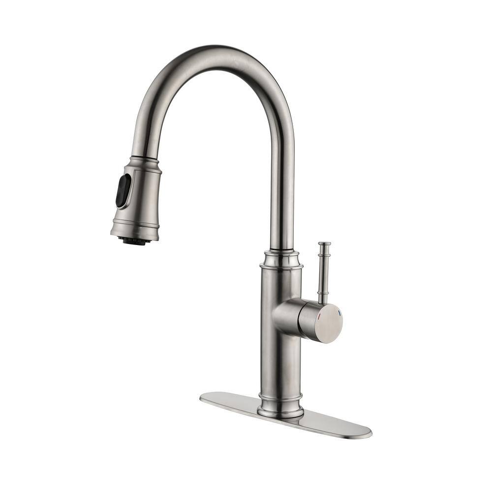 Utopia 4niture Lax Single-Handle Deck Mount Gooseneck Pull Down Sprayer ...